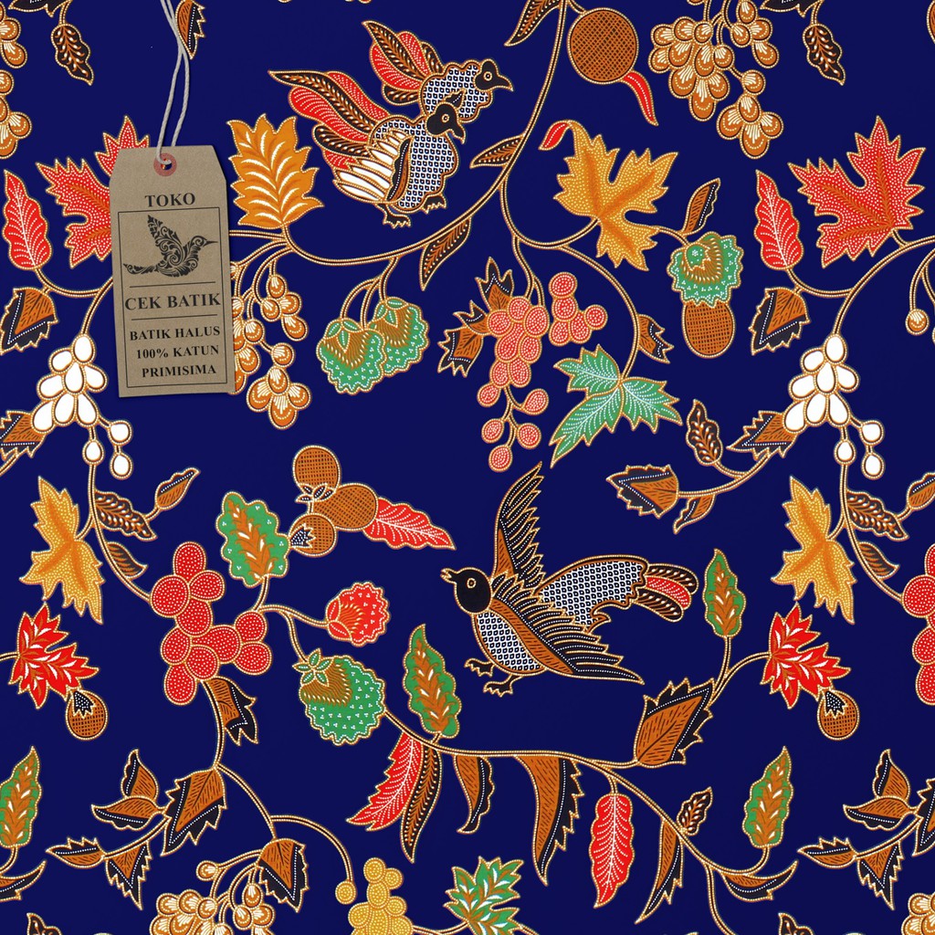 Jual Kain Batik - Motif Burung Dasar Warna (Biru) | Shopee Indonesia