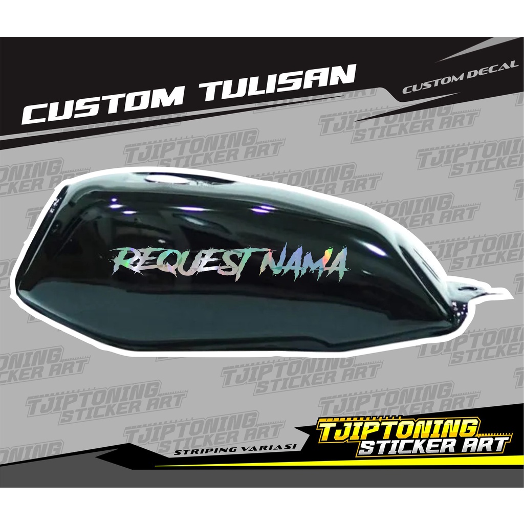 Jual sticker tulisan tangki GL hologram-putih-hitam-gold(emas) (wajib ...