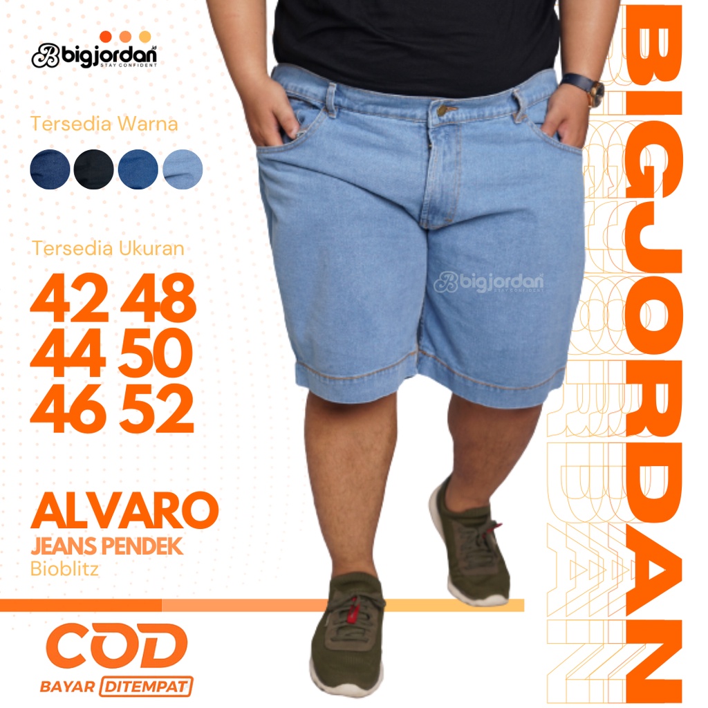 Jual BIG JORDAN Celana Jeans Pendek Pria Bioblitz Jumbo 42 44 46 48 50 ...