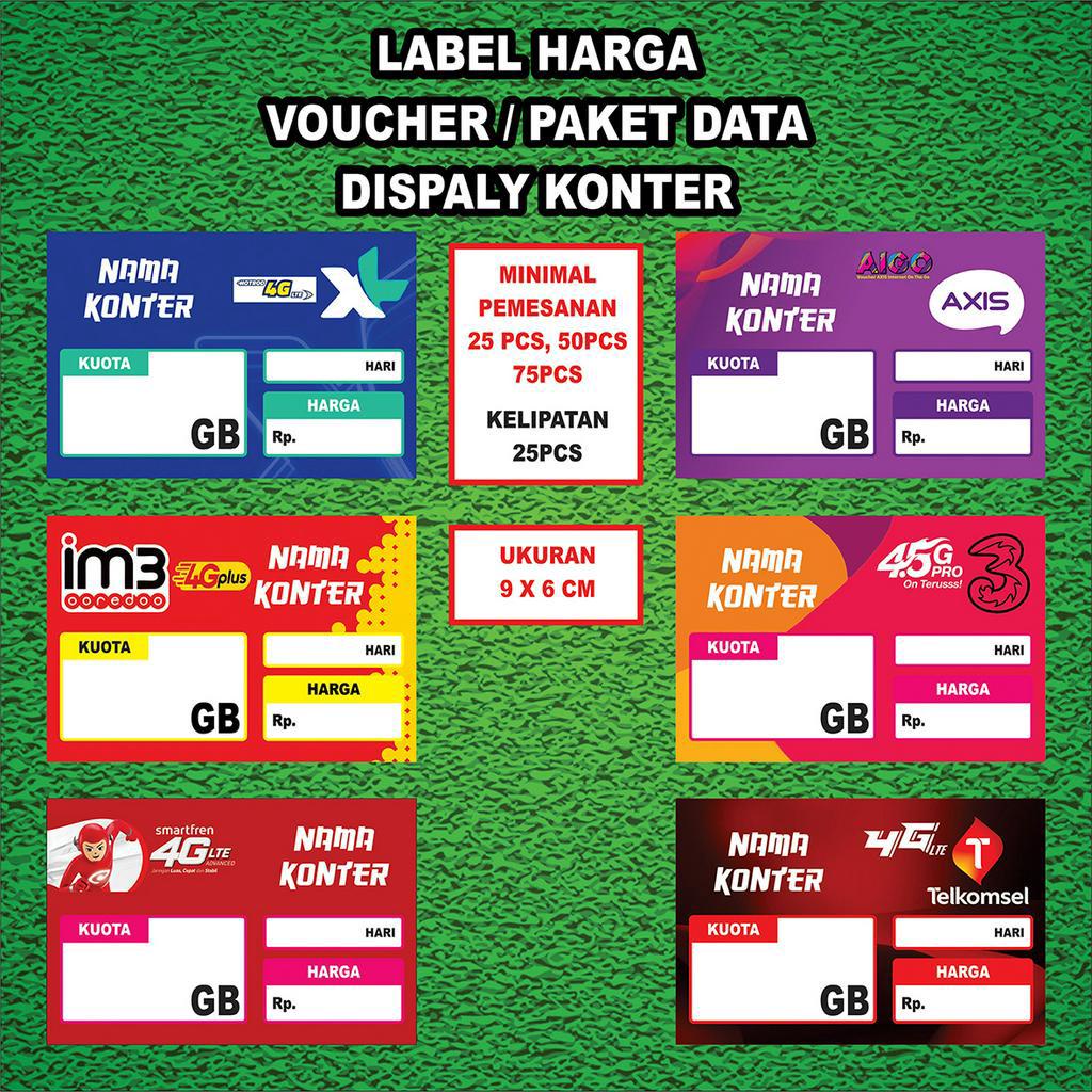 Jual Label Harga Voucher / Label Harga Paket Data / display paket data ...