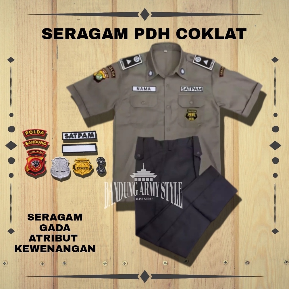 Jual PDH SATPAM . PDH COKLAT SATPAM / PDH SATPAM CREM / SERAGAM PDL ...