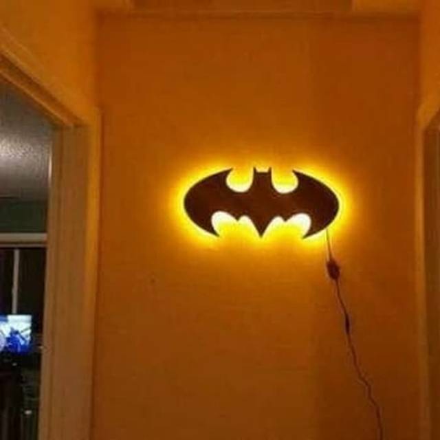 Jual lampu dinding batman - lampu tidur - lampu dekorasi logo batman ...