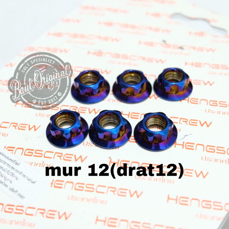 Jual mur 12 probolt blue new model gear drat 12 original heng | Shopee ...
