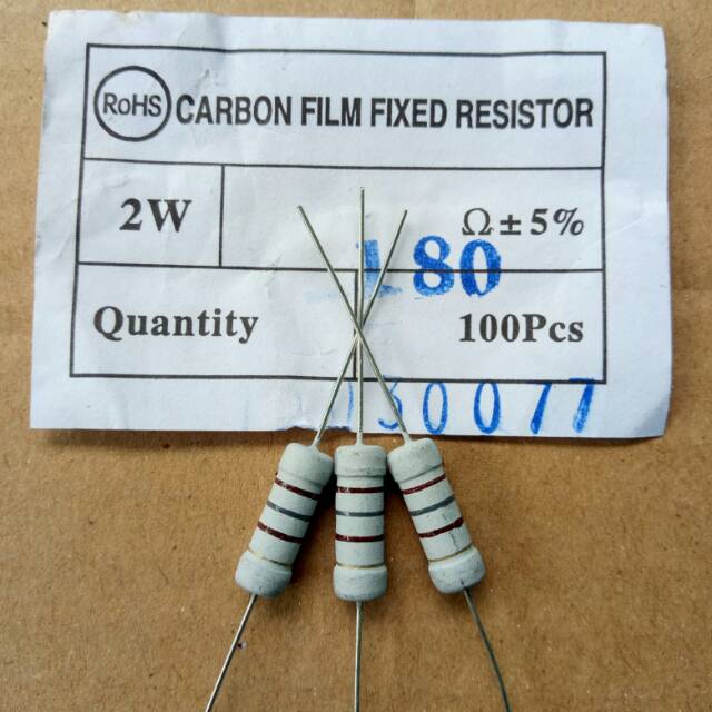 Jual Resistor 180 ohm 2watt 50pcs | Shopee Indonesia