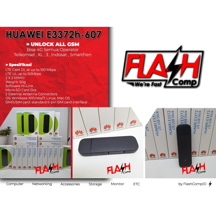 Jual Spesial Modem USB 4G Huawei E3372 - Unlock All Operator GSM ...