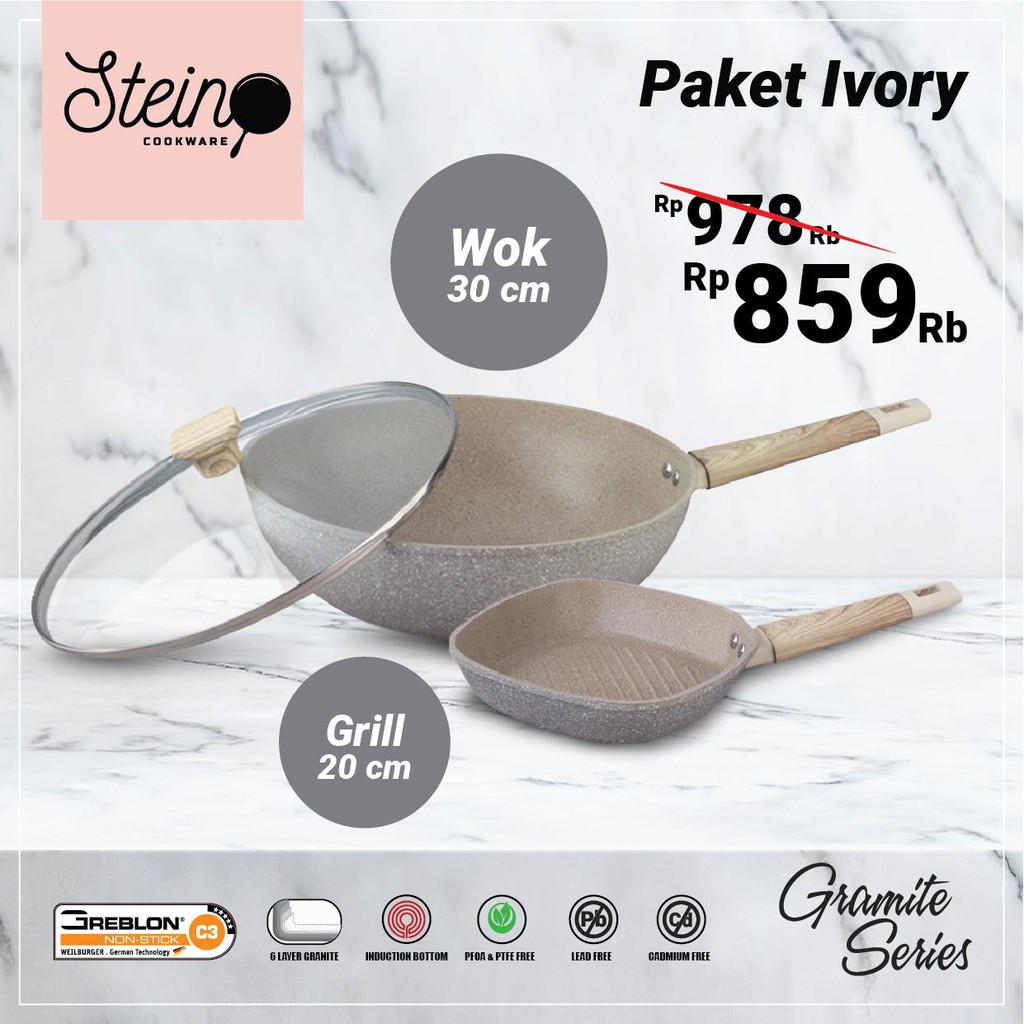Jual STEIN COOKWARE PAKET IVORY / PERALATAN MEMASAK / ALAT MASAK ...