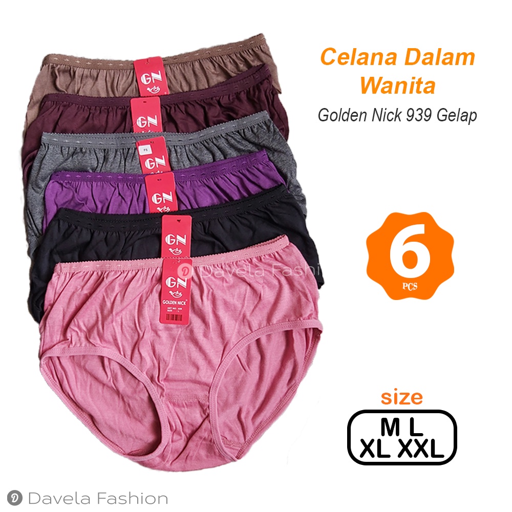 Jual 6 Pcs CD GOLDEN NICK 939 Warna Gelap | CD Wanita | Golden Nick ...