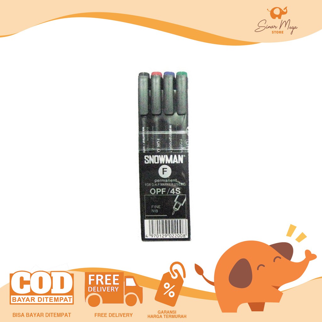 Jual Snowman Spidol OHP F SET (4 Warna) Fine | Shopee Indonesia