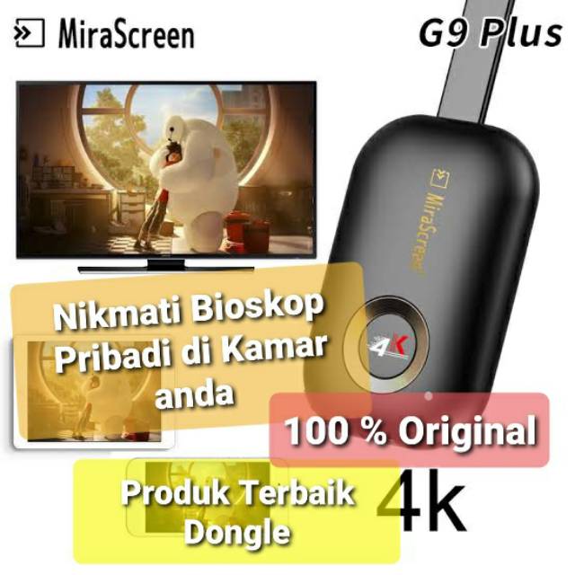 Jual ANYCAST WIRELESS HDMI DONGLE 5G+2.4G MiraScreen G9 PLUS 4K DUAL BAND / Dongel / alat ...