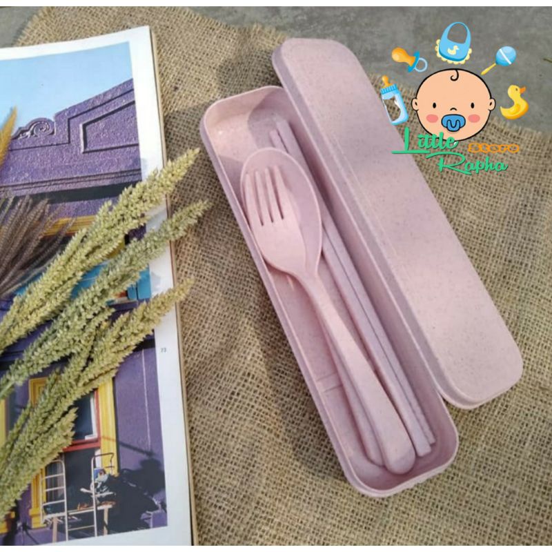 Jual Sendok Set Jerami / Sendok Garpu Sumpit Set Jerami Gandum | Shopee ...