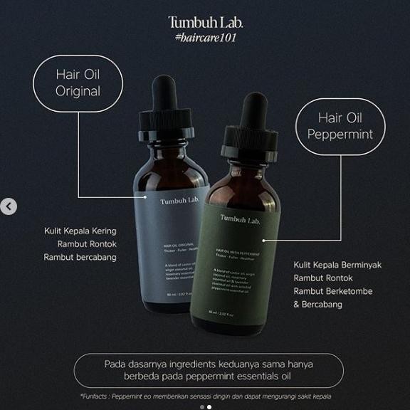 Jual Tumbuh Lab Hair Oil Tumbuhlab Peppermint (Kemasan Baru) (KODE W3359) | Shopee Indonesia