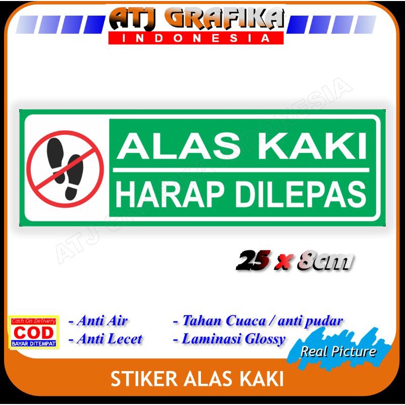 Jual Stiker alas kaki harap dilepas hijau sticker kebersihan | Shopee ...
