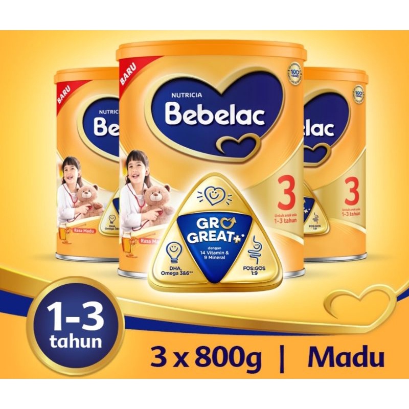 Jual BEBELAC 3 VANILLA DAN MADU KEMASAN 800GRAM | Shopee Indonesia