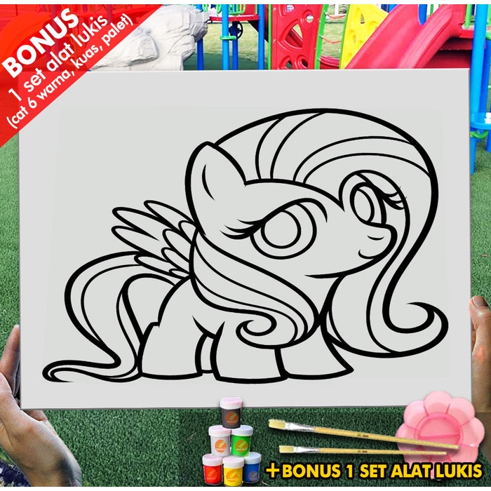 Jual Kanvas Mewarnai Anak Mainan Pinky Pay Pony 30x40 cm MEL1192 ...