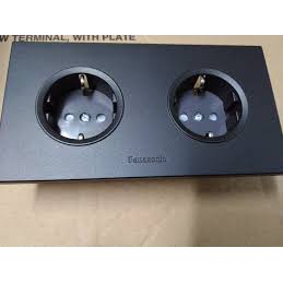 Jual Panasonic Style E Black Stop Kontak 2 Gang | Shopee Indonesia