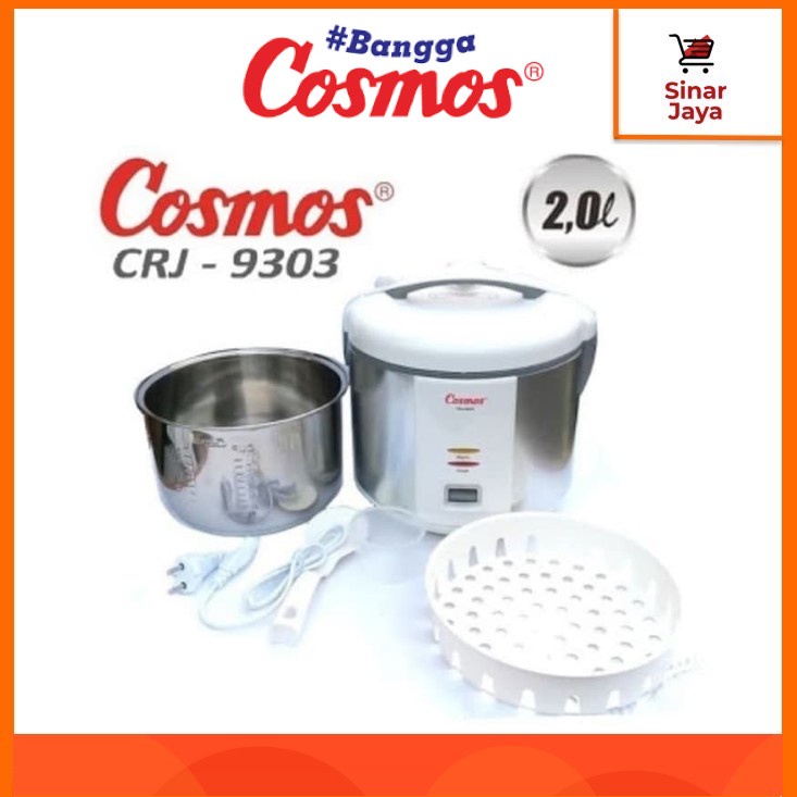 Jual COSMOS CRJ 9303 Rice Cooker / Magic Com 2 Liter (Stainless Steel ...