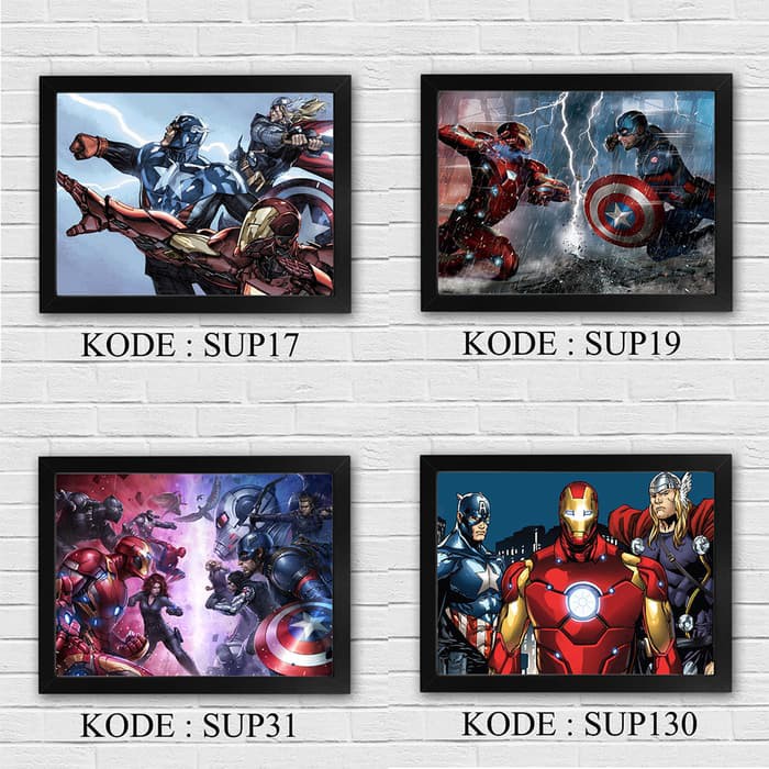 Jual Poster dinding Bingkai dekorasi rumah SUPERHERO Avengers pajangan A4 | Shopee Indonesia