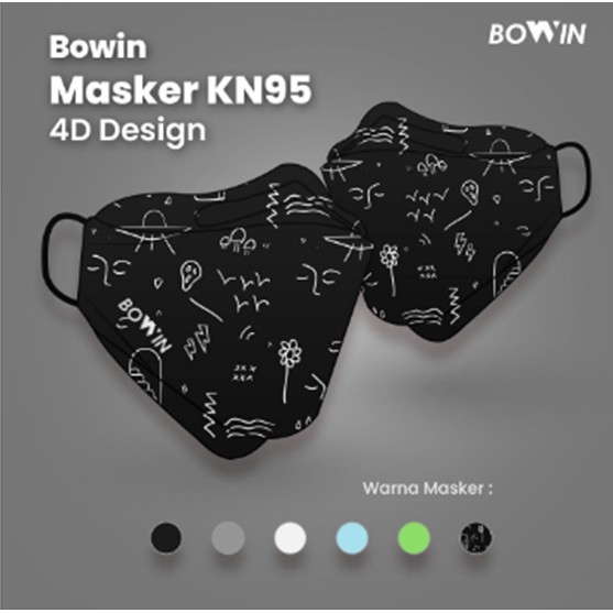Jual Bowin - Masker KN95 4D (Dewasa) (Bowin x Filkop) | Shopee Indonesia