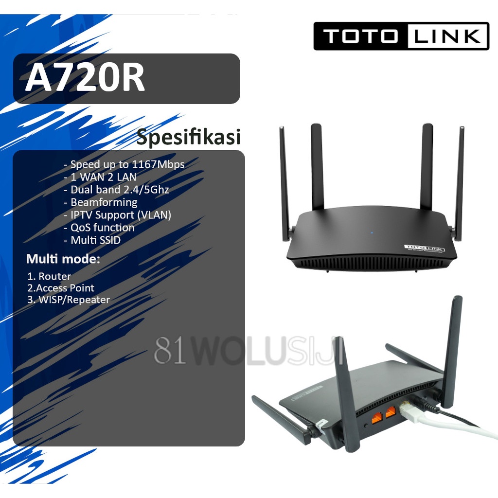 Jual Totolink A720R AC1200 Wireless Dual Band Router | Shopee Indonesia