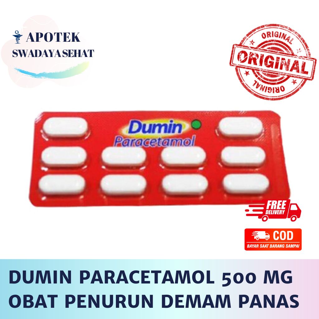 Jual DUMIN PARACETAMOL 500 MG Strip 10 Tablet - Obat Penurun Demam ...