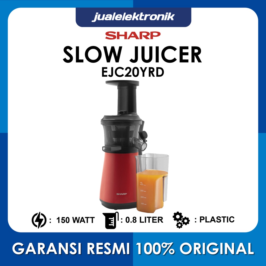 Jual SHARP Slow Juicer 0.8 Liter 150 Watt EJC20YRD EJC 20 YRD Jus Maker ...