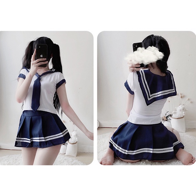 Jual Linggerie Sexy Cosplay Seragam Siswa Rok Mini Lipit Set A252 ...