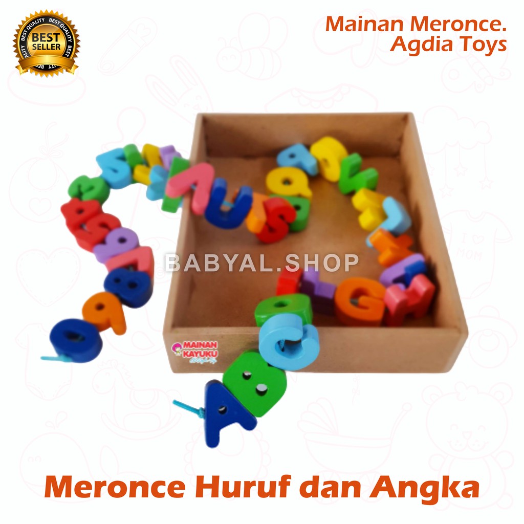 Jual Mainan Anak Meronce Huruf dan Angka Mainan Edukasi | Shopee Indonesia