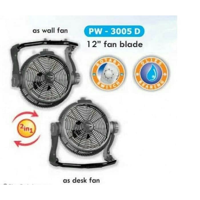 Jual Maspion Kipas Angin Meja Dinding Desk Fan Wall Fan Tornado 2 In1 PW-3005 D PW 3005 D PW3005 ...