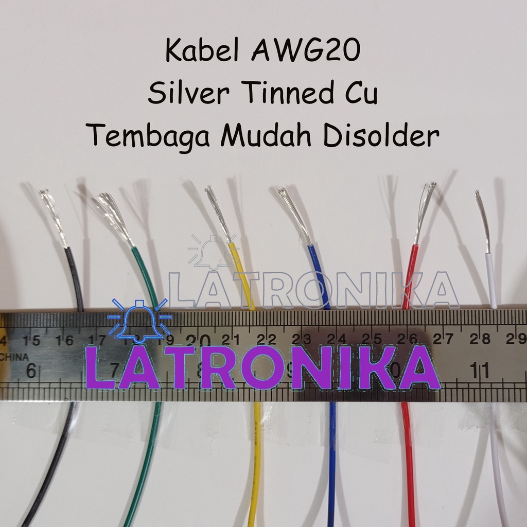 Jual Kabel AWG20 Silver Tinned Cu Tembaga Mudah Disolder Per Meter 20AWG Cable AWG 20 AWG Per M ...
