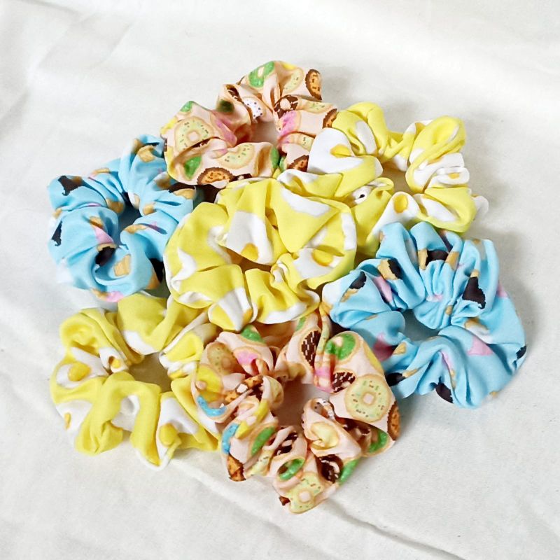 Jual Scrunchies - Junk Food / Donuts / Ice cream / Fried egg - pixel ...