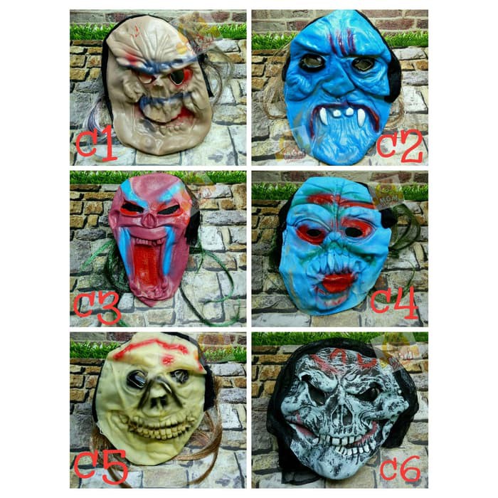 Jual topeng halloween karet / Topeng karet HALLOWEEN bentuk monster ...