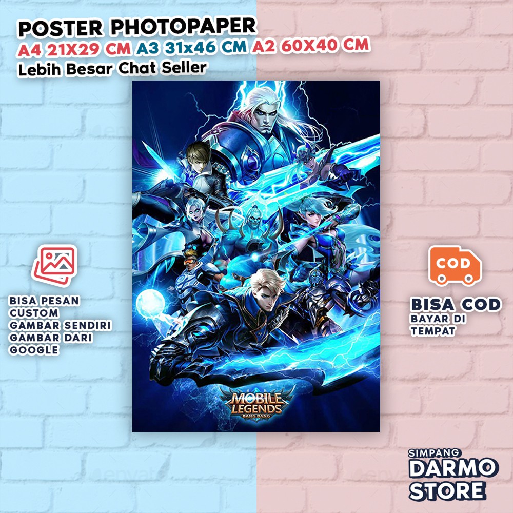 Jual Poster Mobile Legend Game ML Hiasan Dinding Gaming Gamer Mabar Gem ...