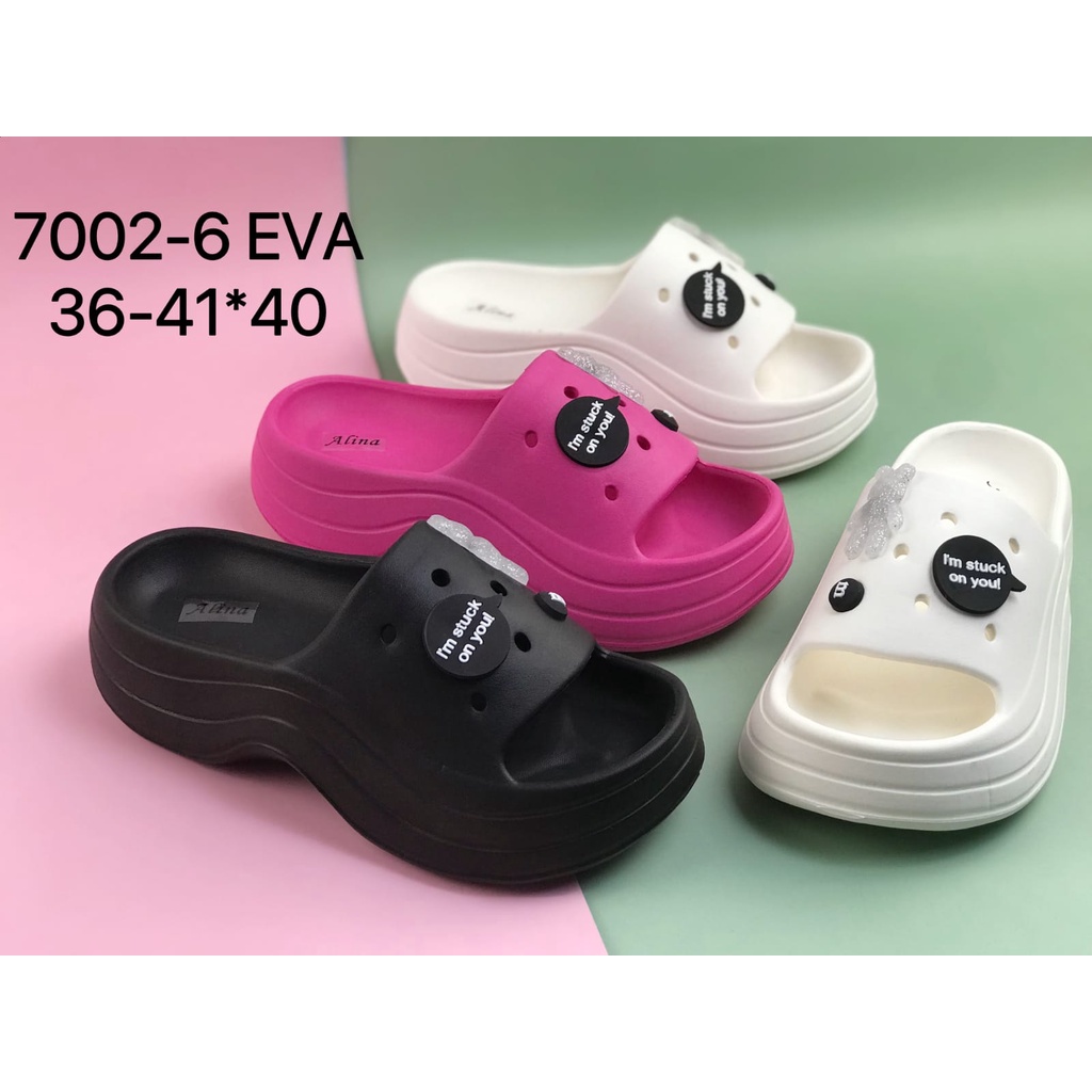 Jual sandal fuji eva rubber sandal korean wedges perempuan | Shopee ...
