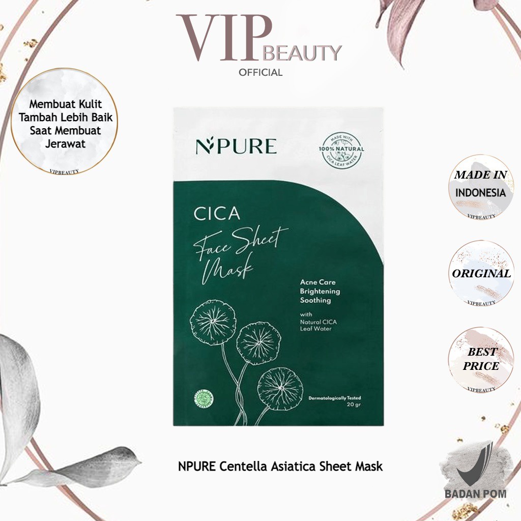 Jual NPURE Centella Asiatica Sheet Mask | Shopee Indonesia
