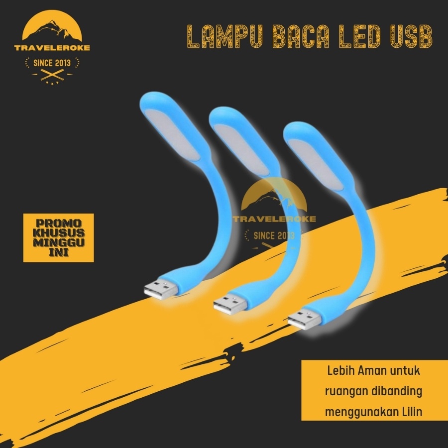 Jual Lampu Baca LED USB Flexible Elastis Lamp Powerbank Portable ...