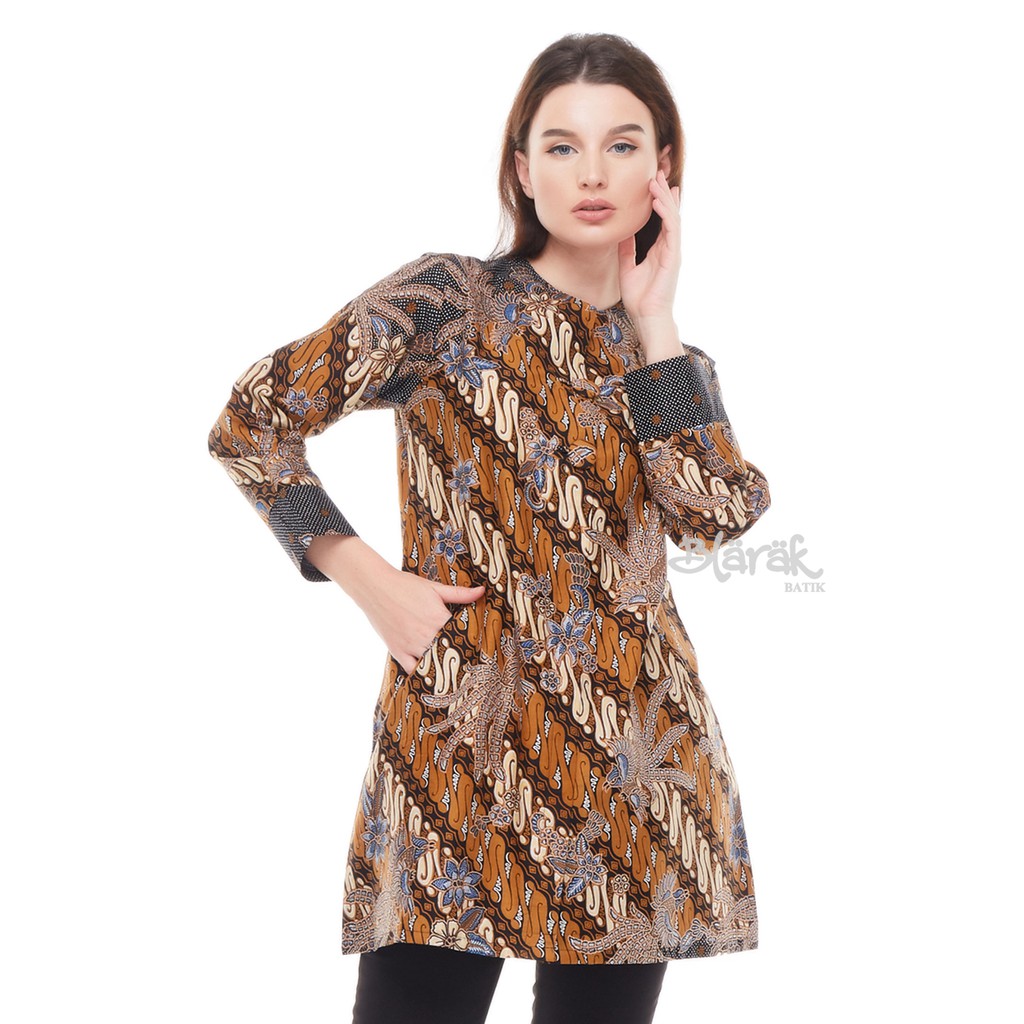 Jual BLARAK - Tunik Seno Parang Cokelat | Shopee Indonesia
