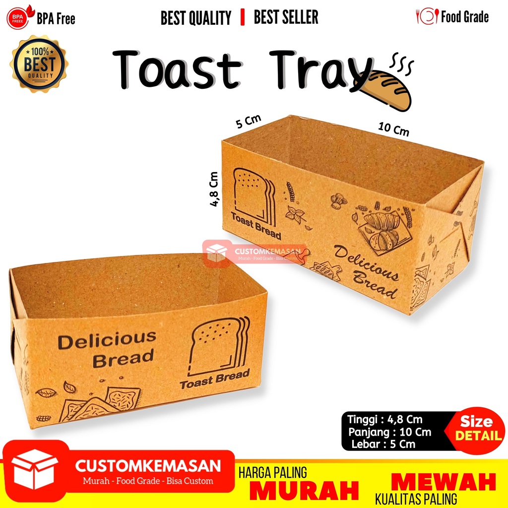 Jual Toast Tray / Toast Box / Dus Roti Bakar / Box Roti Toast / Kemasan ...