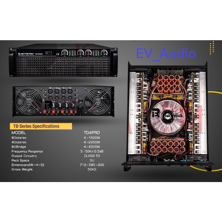 Jual Power Amplifier Zetapro TD4PRO / Zetapro TD4 PRO 4 Channel Original | Shopee Indonesia