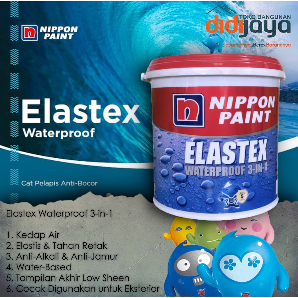 Jual Nippon Elastex Waterproof Cat Pelapis Anti Bocor 1KG Banyak ...