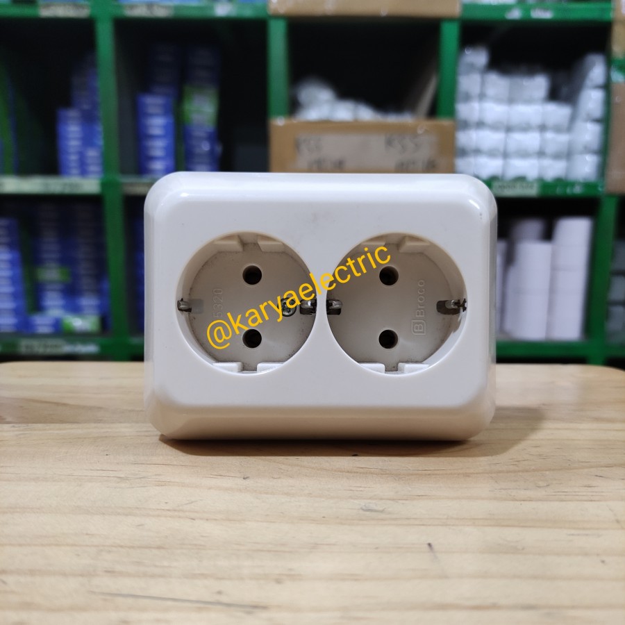 Jual STOP KONTAK BROCO TANAM INBOW IB GRACIO 2LUBANG CREAM | Shopee ...