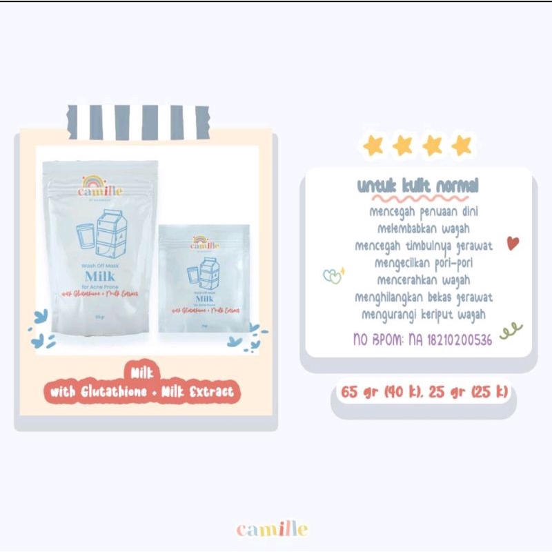 Jual CAMILLE - Wash Off Mask 65gr | 25gr | Shopee Indonesia