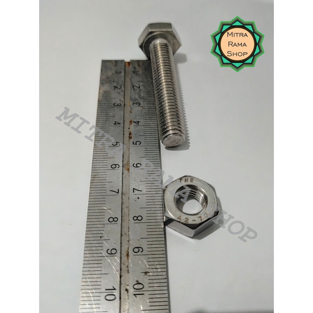Jual Baut Stainless Steel SUS 304 M10 MINIMAL PEMESANAN 5 PCS | Shopee Indonesia