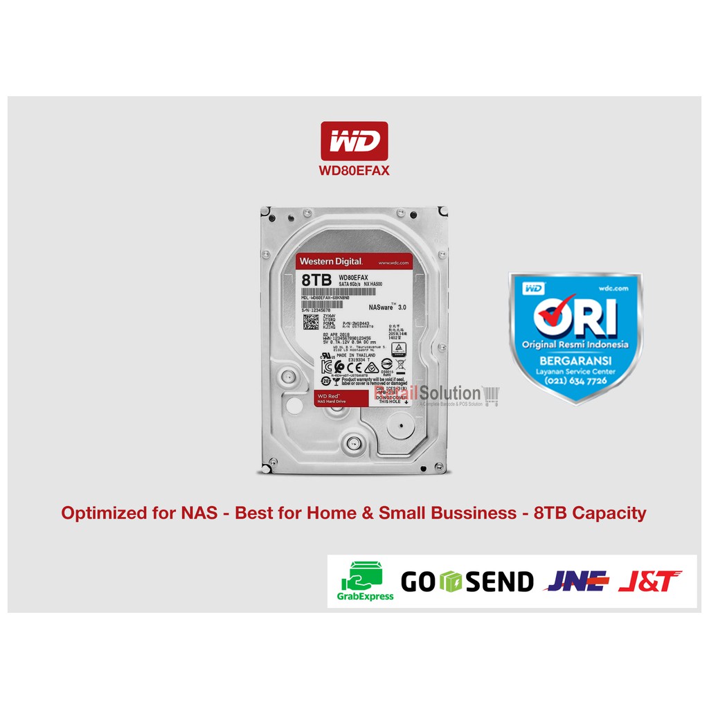 Jual HDD WD Red 8TB 3.5" 5400RPM SATA III ORI - HDD Internal NAS Server ...