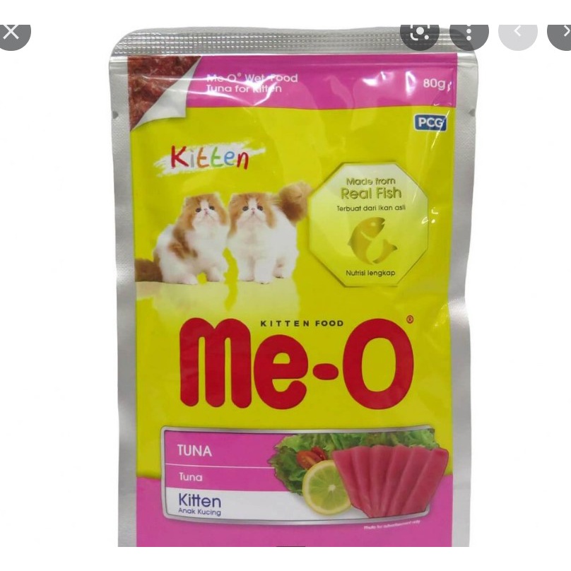 Jual Me-o Pouch 80Gram Makanan Saset/Sachet Basah Kucing MeO Me O Cat ...
