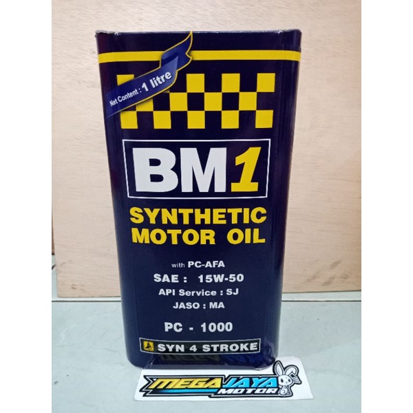 Jual OLI BM1 4T 1 LITER SAE 15W-50 API SJ JASO MA 4 STROKE PC-1000 BM1 SYNTHETIC | Shopee Indonesia
