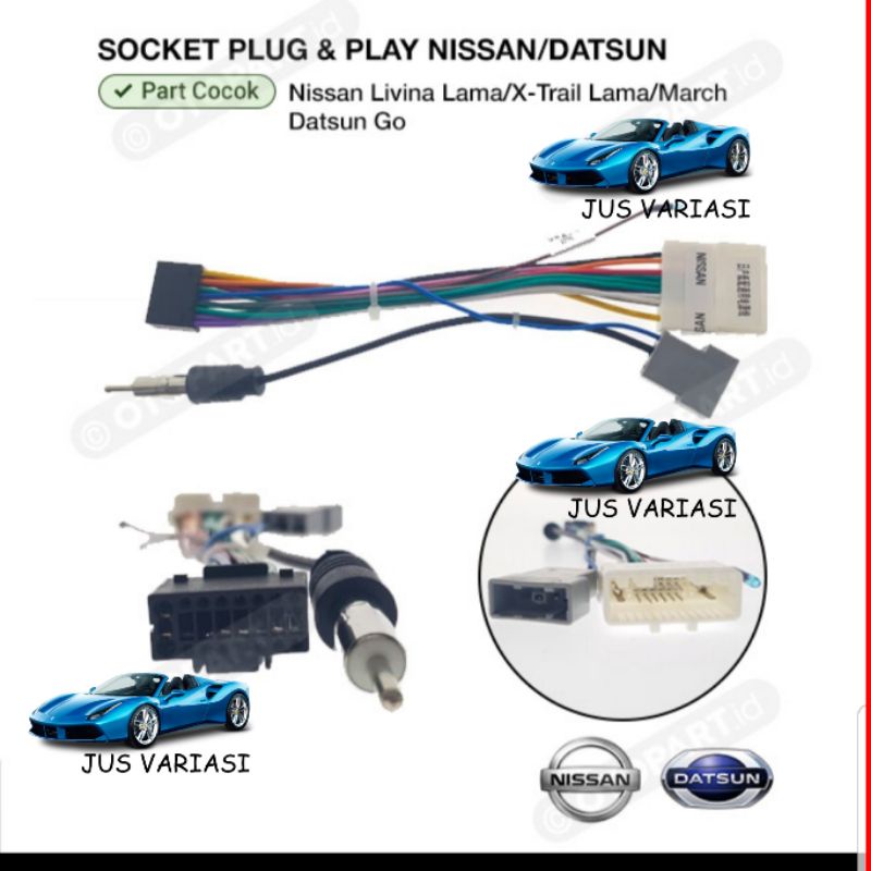 Jual kabel soket head unit android plug n play mobil datsun go | Shopee ...