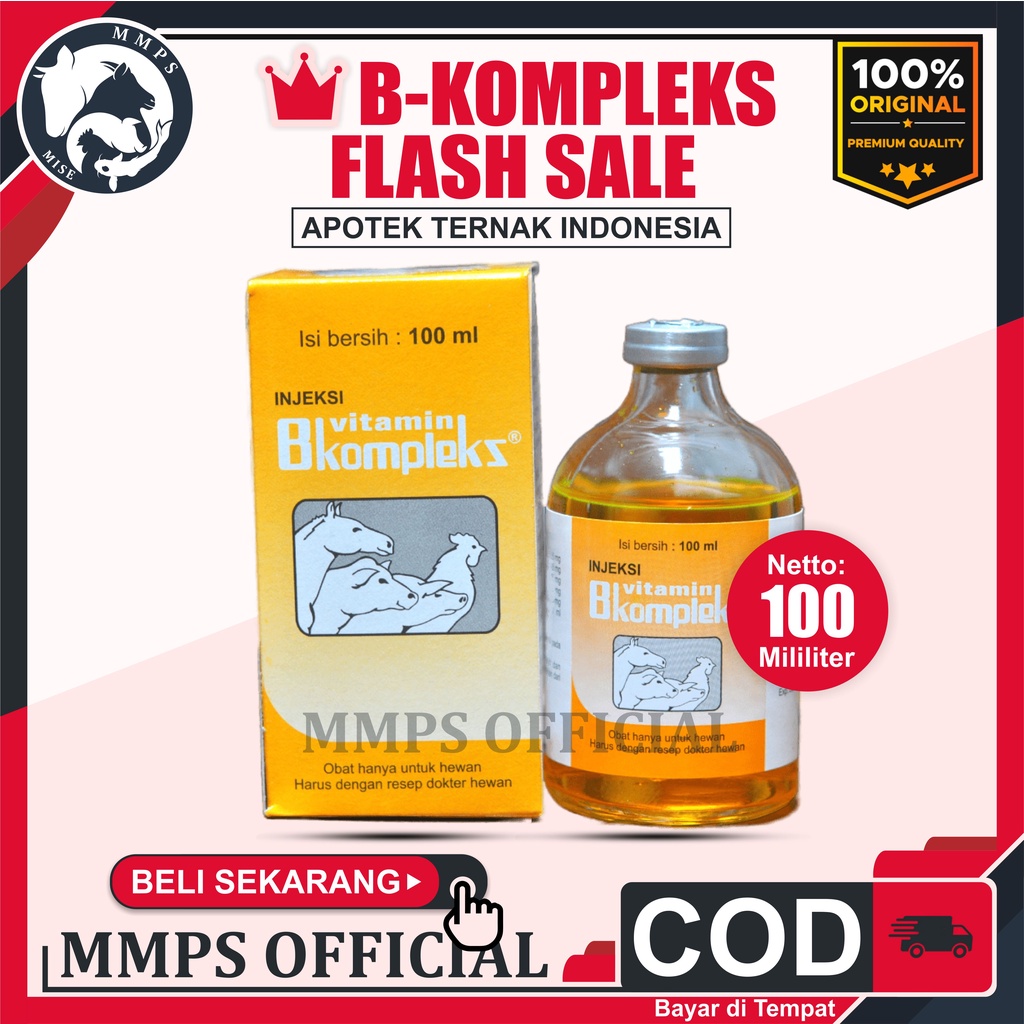 Jual MEDION INJEKSI VITAMIN B KOMPLEKS 100ml VITAMIN AYAM SAPI KAMBING ...