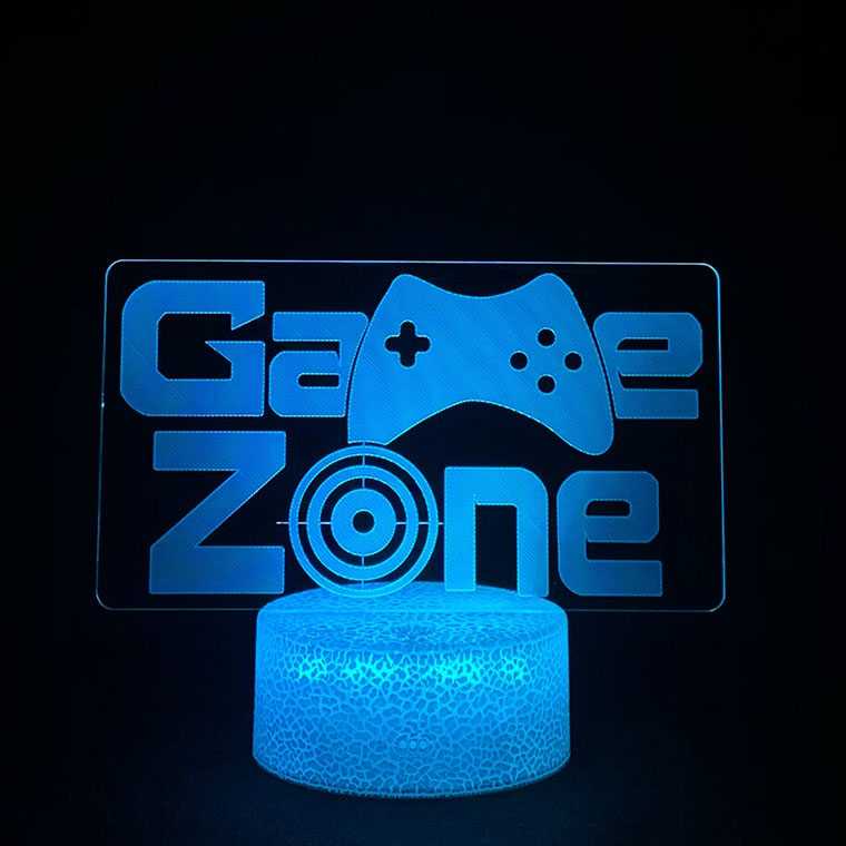 Jual Lampu RGB Desain 3D Transparan Light Game Zone LED RGB Hiasan ...