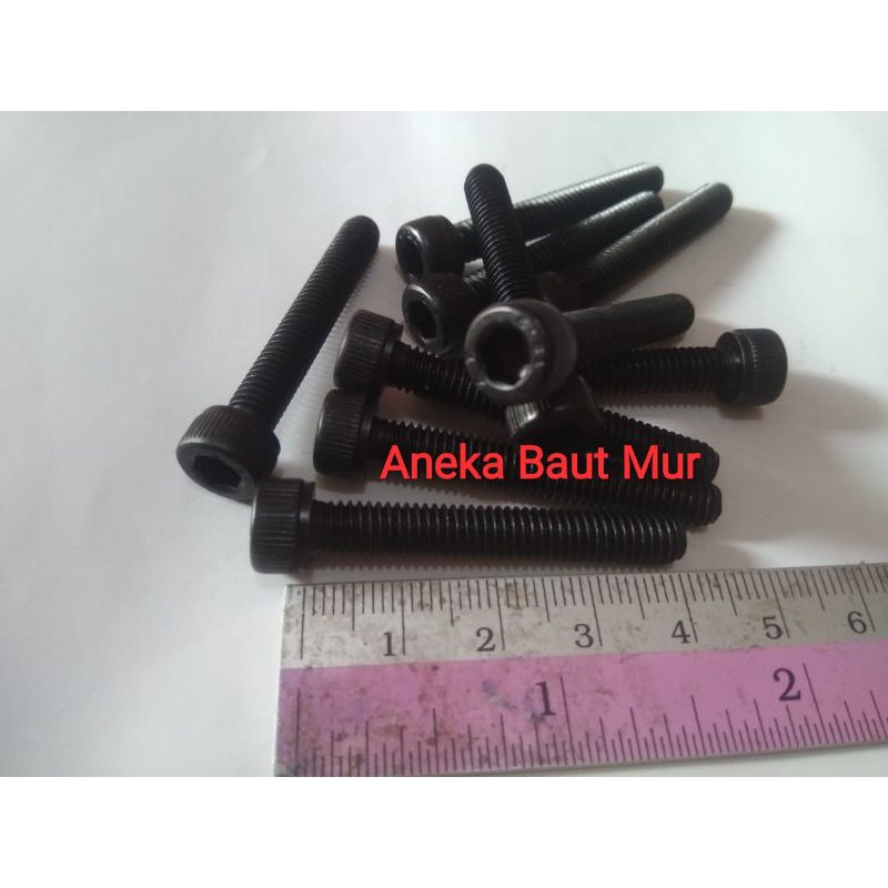 Jual Baut L Baja Hitam ukuran m8 x 40 atau baut drat 12 panjang 4cm | Shopee Indonesia