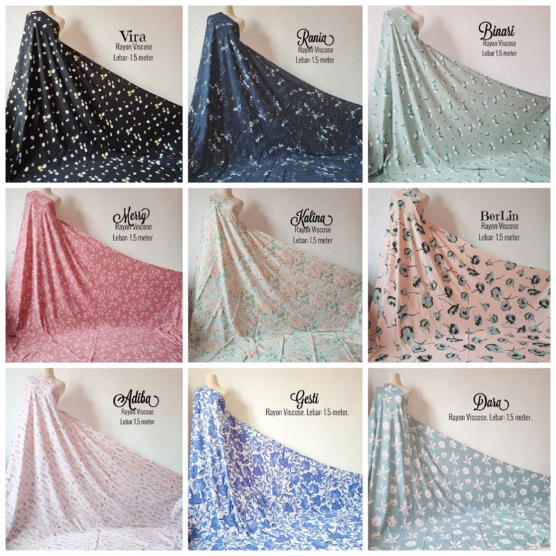 Jual Kain Rayon Viscose Motif Bunga bahan Piyama One set pajamas ...